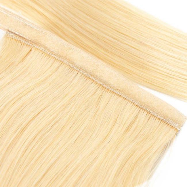 Factory Double Drawn Brazilian Wrap Around Ponytail Remy Human Hair Extension Straight Blonde Ponytails