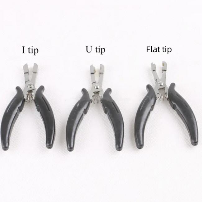 Hair Pliers Keratin Hair Extension Pliers, Stainless Steel with I/U/Flat/Square Tip Head