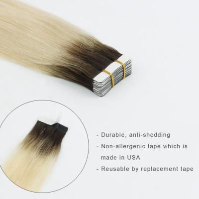Cina 18 mesi vita capelli umani indiani ondulati con nastro adesivo estensioni di capelli con nastro resistente in vendita