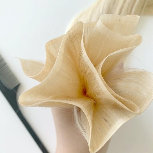 Quality Design Customized PU Skin Hair Weft Hand Tied Mini Flat Weft for Salon for sale