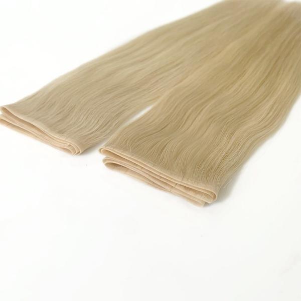 Quality 12A Straight Flat Weft Remy Hair Extensions Seamless Cuticle Aligned PU Skin for sale