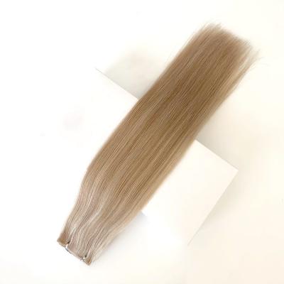 Quality 12A Straight Flat Weft Remy Hair Extensions Seamless Cuticle Aligned PU Skin for sale
