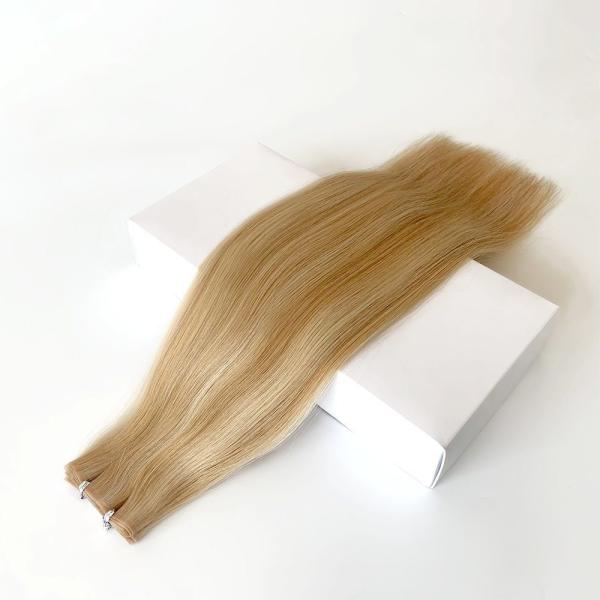 Quality Russian Double Drawn Human Hair PU Skin Weft Extensions Straight Style for sale