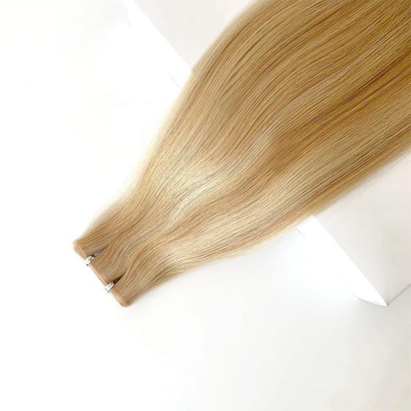 Quality Russian Double Drawn Human Hair PU Skin Weft Extensions Straight Style for sale