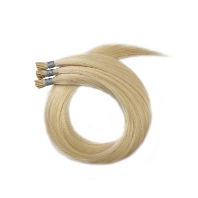 China US 100% Russian I Tip Human Hair Extensions Double Drawn with Italian Beads Tip Glue for sale