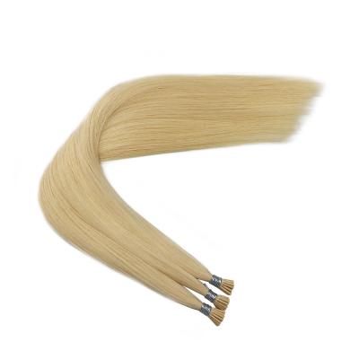 China US 100% Russian I Tip Human Hair Extensions Double Drawn with Italian Beads Tip Glue for sale