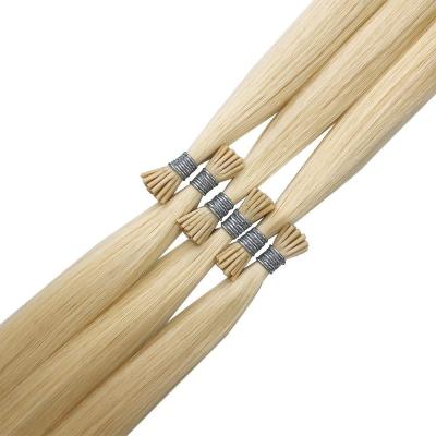 China US 100% Russian I Tip Human Hair Extensions Double Drawn with Italian Beads Tip Glue for sale