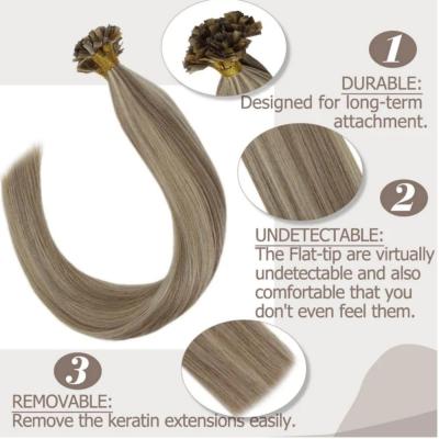 Cina Capelli umani a doppio disegno, estensioni di cheratina a punta piatta, capelli vergini sani al 100% in vendita