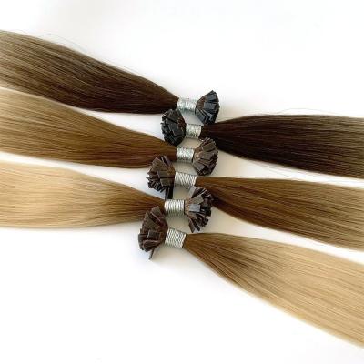 China Italian Beads Tip Customization Natural Flat Tip Hair Extension Remy Virgin Double Drawn for sale