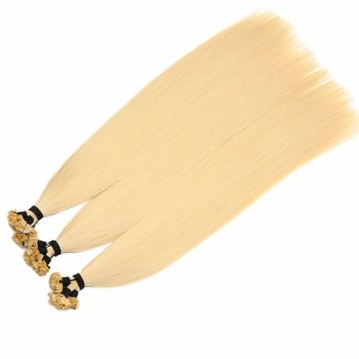 China Aanpassing Dubbel getrokken Raw Russisch Raw Cuticle Remy Hair Keratine Flat Tip Human Hair Extensions Te koop