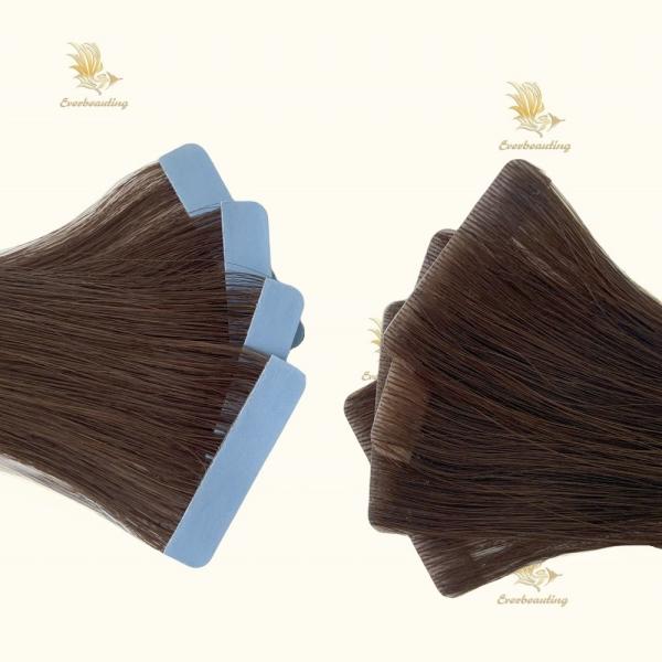 Quality Remy Hair Cambodian Hair Vendor Dark Color Bone Straight Hair Invisi Tape in for sale