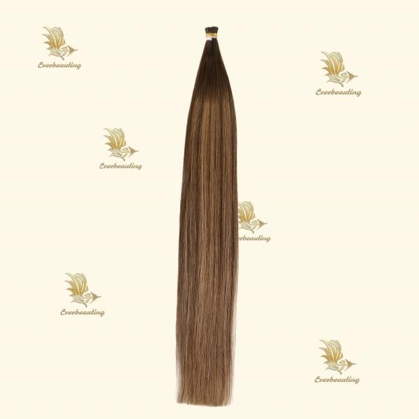 Quality Natural Double Drawn Balayage Color Muti-Color Straight Style Itip Human Hair for sale