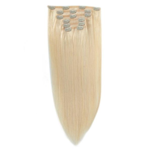 Quality Remy Hair Long Straight Clip in Hair Extension with 0.200kg Package Gross Weight for sale