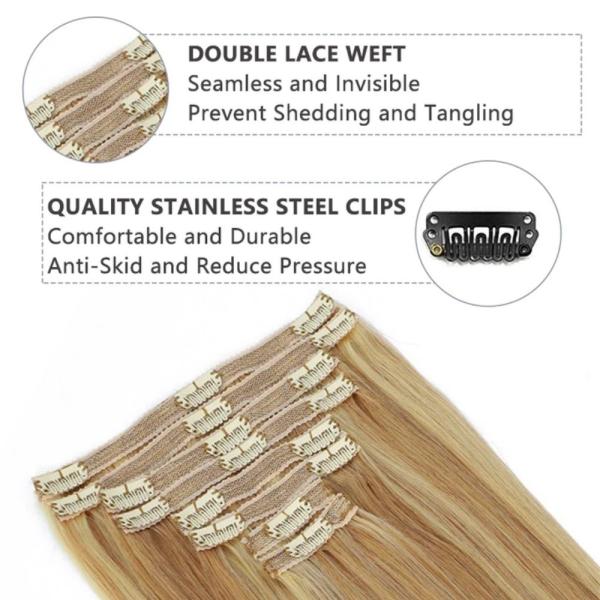 Quality Remy Hair Long Straight Clip in Hair Extension with 0.200kg Package Gross Weight for sale