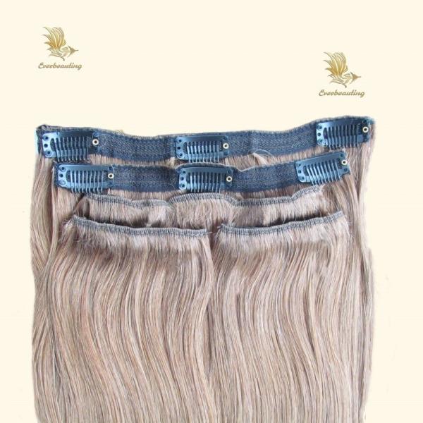 Quality 120g/PC Muti-Color Clip on Hair Extensions Human Hair Clip Ins with Muti-Color for sale