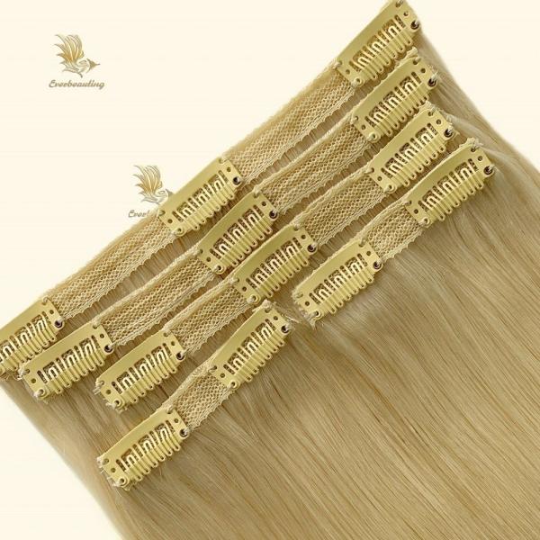 Quality 100g /pc Human Hair Unprocessed Virgin Remy Russian Hair Lace Clip in Hair for sale