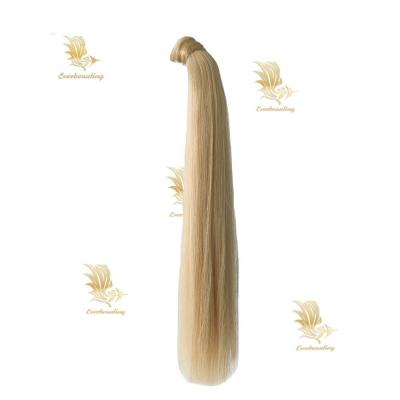 Cina 100% capelli umani Remy coda di cavallo stile retto capelli russi coloranti in vendita