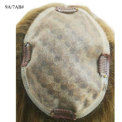 China Cabelo Europeu 100% de cabelo humano brasileiro Toppers para mulheres Mono Base de seda mulheres Toupee à venda