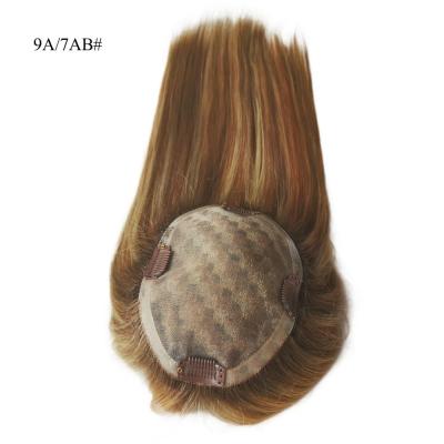 China Cabelo Europeu 100% de cabelo humano brasileiro Toppers para mulheres Mono Base de seda mulheres Toupee à venda