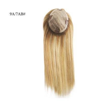 China Cabelo Europeu 100% de cabelo humano brasileiro Toppers para mulheres Mono Base de seda mulheres Toupee à venda