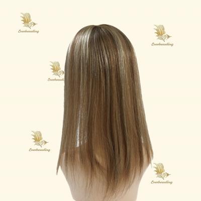 중국 5*6.5 인치 더블 노트 모노 PU 헤어 토퍼 여성용 보이지 않는 모노 필라멘트 실크 베이스 판매용