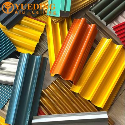 China Semi Circular Wave Aluminum Corrugated Plate Door Head Sign Background Wall Decoration for sale