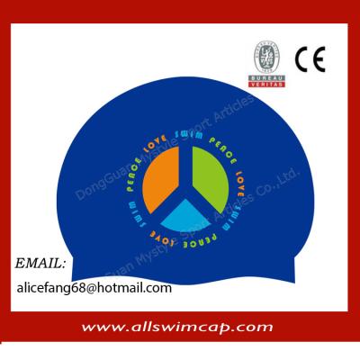 China Adult silicone customized swimming hat/swim cap for sale