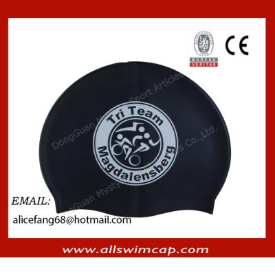 China Swimming Cap, Customized Printed Logo are Accepted, Measures 23*20cm, Made of silicone for sale