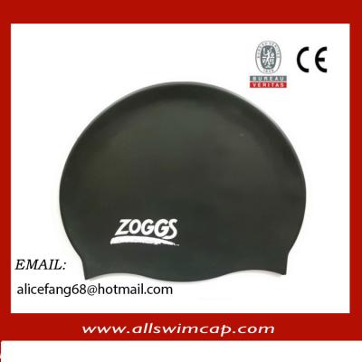 China Silicone colorful printed swimming caps for sale