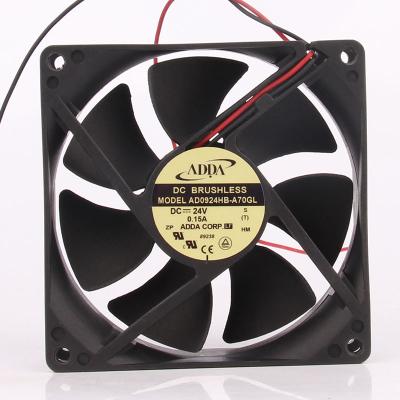 中国 DC 24V 0.15A 9CM 92X92X25 9225 0.15A 3.6W 2900RPM 56.069CFM 2 Line Fan for Hotels AD0924HB-A70GL Centrifugal Converter Exhaust 販売のため