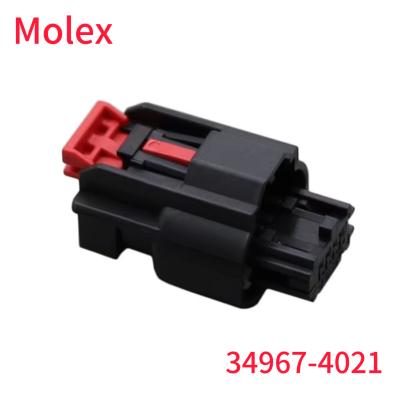 China Molex 34967-4021 4-Pin Black Automotive Connector Housing with Red Locking Clip, Original Molex Connector for sale