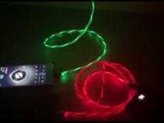 O carregamento rápido cabografa 3 em 1 tipo cabo de piscamento de carregamento colorido do relâmpago do cabo do diodo emissor de luz USB de C 3A