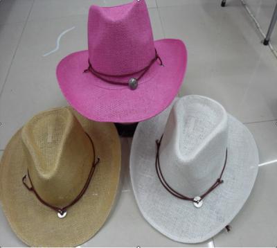 China fashion design raffia straw cowboy hats for sale