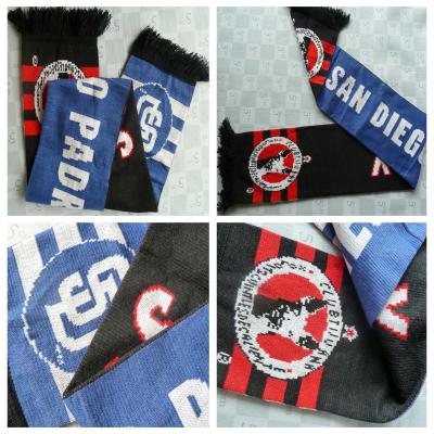 China Knitted acrylic stadium scarf with 4