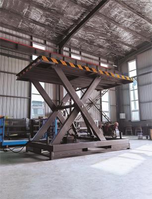 China Industrial Steel Scissor Lift Table 48 Inches Lifting Height Yellow Push Button Control for sale
