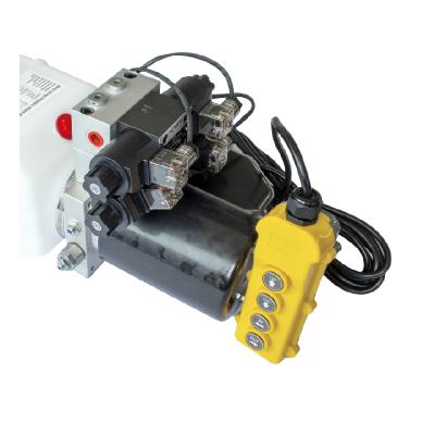 China DC 12V 1.6kw Copper Core Motor Hydraulic Power Unit 16MPa Double Acting With Four Button Remote Control for sale