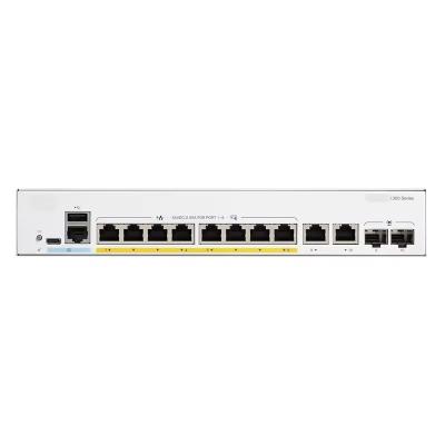 China Stock GE C1300-8FP-2G Combo Network Switch Full PoE 8-Port with 2x1G SNMP LACP QoS Stackable Function for sale