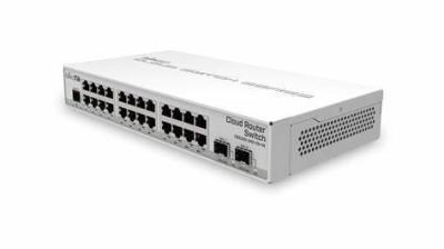 China Stock CRS326-24G-2S RM LAN Switch with 10Gig Fiber Support and RouterOS Network Switch for sale
