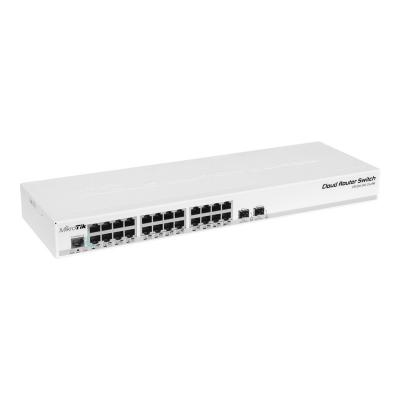 China Stock CRS326-24G-2S RM LAN Switch with 10Gig Fiber Support and RouterOS Network Switch for sale