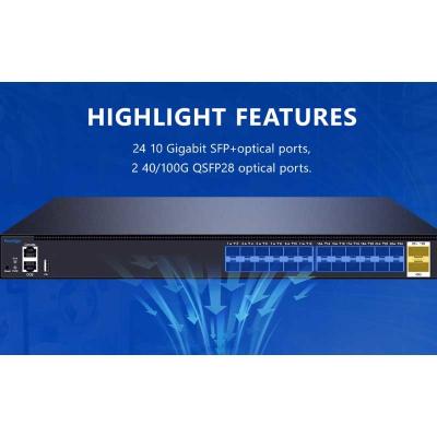China S6700-24TF-2QF L3 Managed Switch with 2 100G QSFP28 Uplink for Data Center Enterprise Core Network for sale