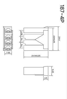 China Nylon 66 Plastic Housing Butt Connector 187 4P JST Replacement for sale