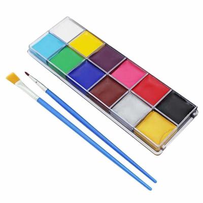 China 12 Colors Halloween Face Makeup Face Painting Stencil Halloween Party Artist Fancy Makeup Painting Kit for Kids for sale