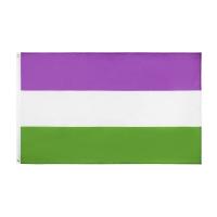 Quality Genderqueer Gay Pride Lesbian Peace Flag Gender Queer Rainbow Banner 90*150CM Pride Month Indoor Outdoor Decorations for sale