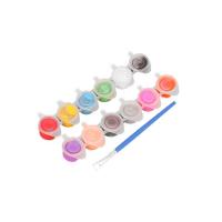 Quality 12 Color Acrylic Paint Pot Brush Set 3ML For Schools Clubs and Camps Essential Craft Supplies for sale