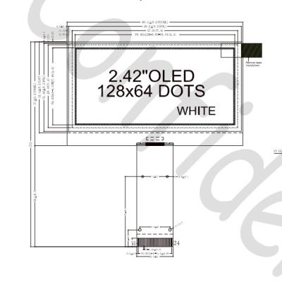 China 2.42“ OLED-Vertoningsmodule oel1m4213-w-e Parallel 4-SPI IIC Te koop