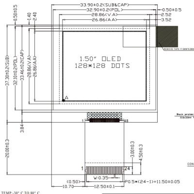 China 2.42“ OLED-Vertoningsmodule oel1m4213-w-e Parallel 4-SPI IIC Te koop