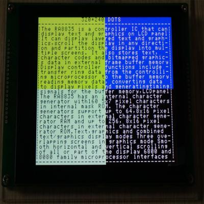 Cina Personalizzi l'OEM STN FSTN 240 320 modulo LCD monocromatico dell'esposizione del punto 12mm RA8835 in vendita