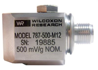 China Precision low frequency accelerometer Amphenol 787-500-M12-D2 with PZT shear element and stainless steel housing for sale