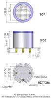 China Hydrogen Sulfide Sensor Amphenol EC4-1000-H2S Featuring Linear Response and Operating Humidity Range for sale