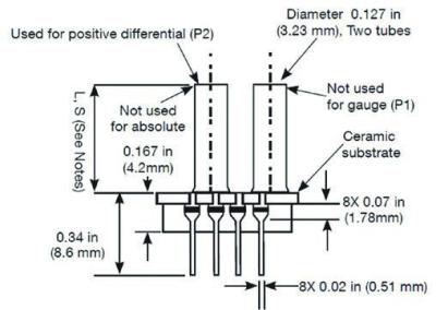 China Accurate pressure sensor Amphenol NPC 410 100G 3 S designed for medical equipment and process control for sale